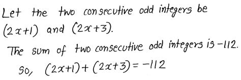 Answered The Sum Of Two Consecutive Odd Integers Bartleby