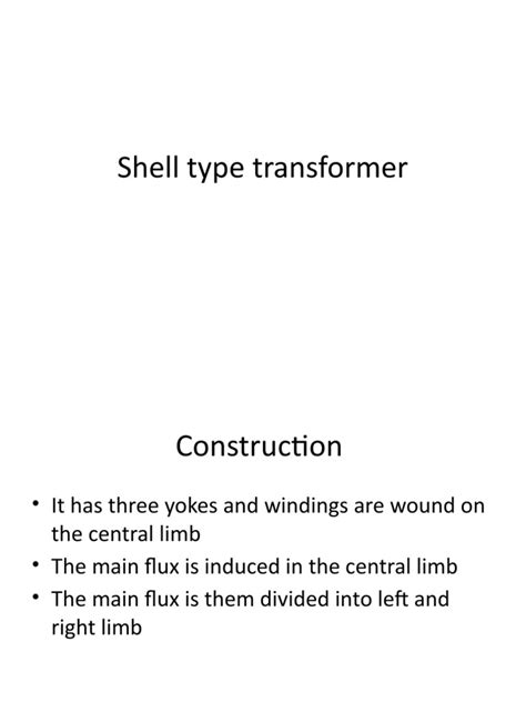 Shell Type Transformer Ppt Pdf