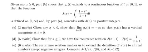Solved Given An Integer N≥1 Define Jn121⋯n1 We Want