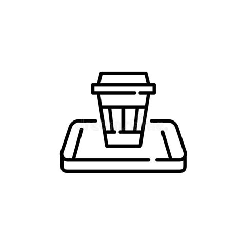 Coffee Delivery App Disposable Cup On Isometric Smartphone Pixel Perfect Editable Stroke Icon