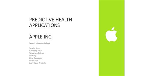 Predictive Health Applications For Apple Inc