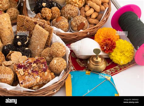 Indian Winter Delicacy Viz Tilgul Til Mithai Gajak Chikki Tilkut