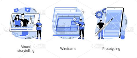 网页布局抽象概念矢量插图。