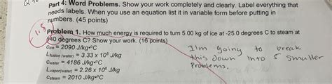 Solved Part 4 Word Problems Show Your Work Completely And