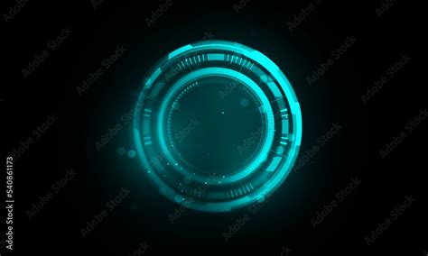 Sci Fi Hud Abstract Background Blue Circle With Analog Wave Dash