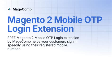 Magento 2 Mobile Otp Login Free Extension Magecomp