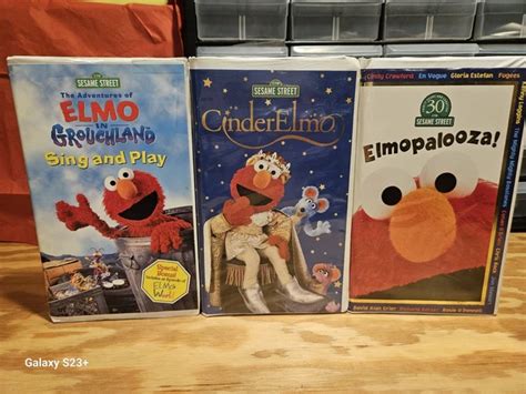 Elmo Vhs Set Grouchland Cinderelmo Elmopalooza Sesame Street Sony