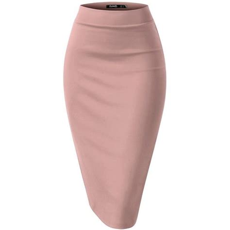 Thanth Womens Elastic Waist Band Scuba Stretchy Fabric Pencil Skirt