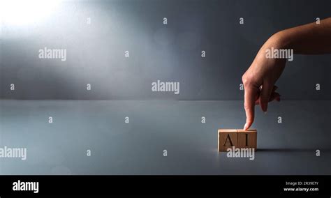 Concept Of Ai In The Workplace Virtual Assistant Hand Posing Wooden