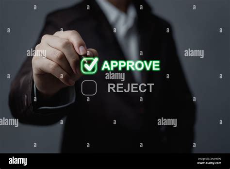 Business Professional Interacting With A Digital Approval System