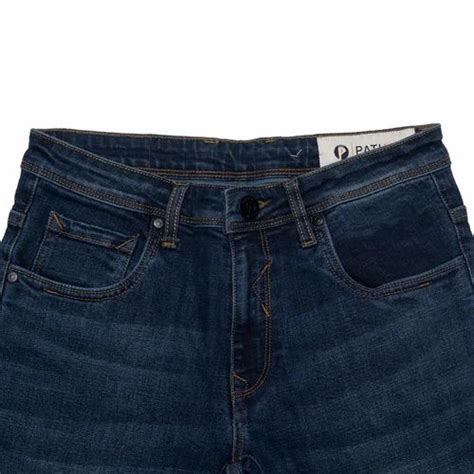 Washed Men Casual Slim Fit Ankle Length Denim Jeans 30 Navy Blue At