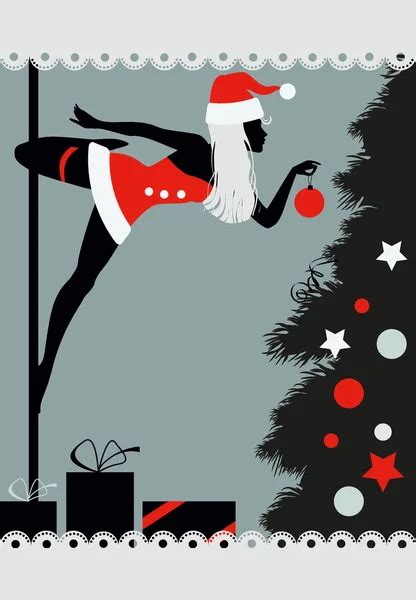 Female Santa Stripper Vector Art Stock Images Depositphotos