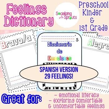 Mi Diccionario De Emociones By Socializing With Sprouts TpT