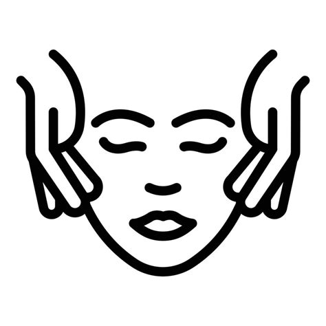 Care Facial Massage Icon Outline Vector Face Skin 15091056 Vector Art
