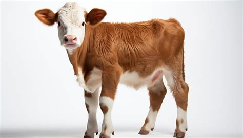 Cute Vache Debout Dans Le Pré Regardant La Caméra Sur La Ferme Générée Par Lintelligence