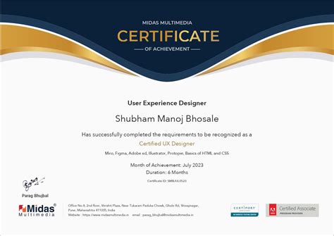 Shubham Bhosale On Linkedin Certificateofcompletion Uiuxdesign