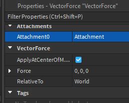 Trying To Make Model Float With Vector Force Scripting Support