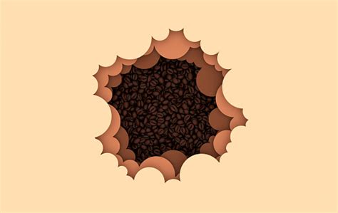 다크 갓 구운 커피 콩 3d 렌더링 배경 현실적인 커피 콩의 질량을 닫습니다 종이 구름 종이 접기 예술 가득 찬에 대한 스톡 사진 및 기타 이미지 Istock