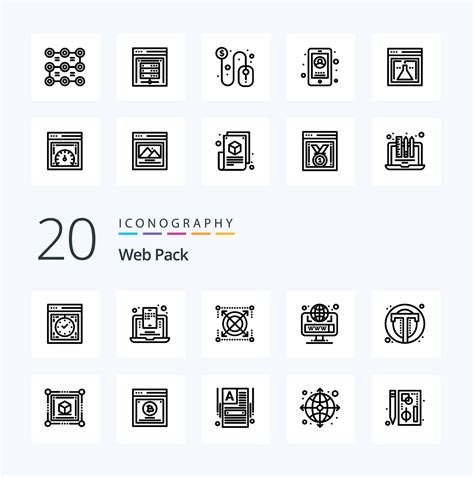 20 Web Pack Line Icon Pack Like Interface Site Web Blogging Globe Pack