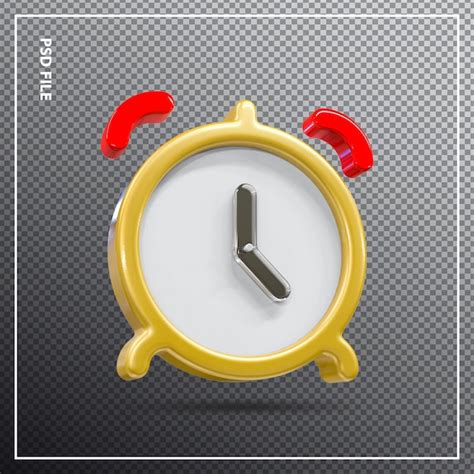 Premium Psd 3d Render Minimalist Alarm Clock Element