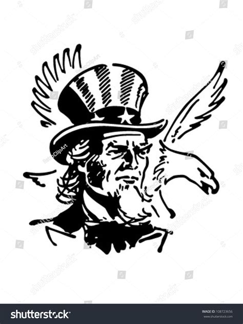 Uncle Sam Eagle Retro Clipart Banner Stock Vector Royalty Free