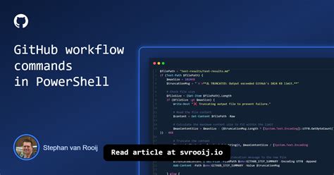 Github Workflow Commands In Powershell Coding Stephan