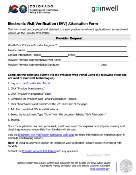 Colorado Electronic Visit Verification Evv Attestation Form Fill