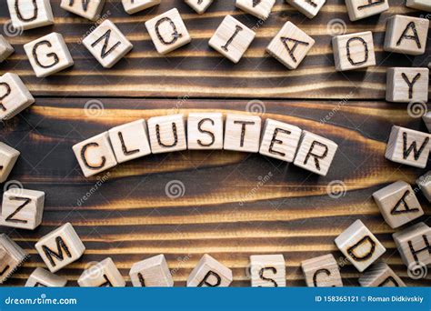 Word Cluster Composed Of Wooden Cubes With Letters Stock Image Image