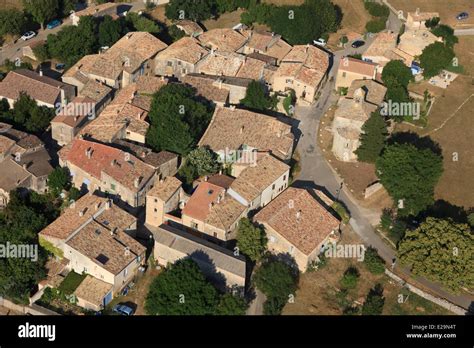 France Vaucluse Saint Trinit Trinite Church Aerial View Stock Photo