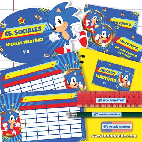 Sonic Printable School Labels Kit Etsy