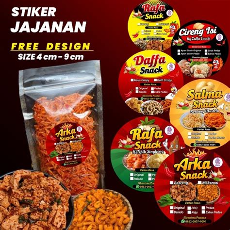 Jual Minimal Order 100 Pcs Stiker Label Kemasan Stiker Jajan