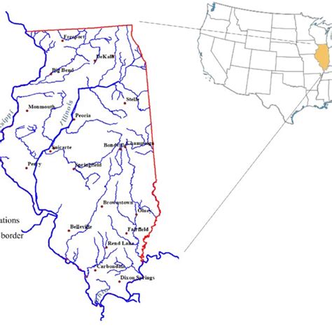 Distribution Of Illinois Stream And Illinois Climate Network Icn Download Scientific Diagram