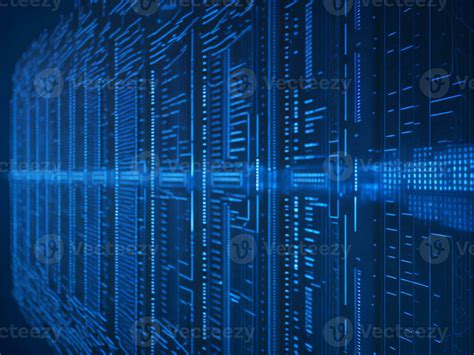 Ai Generated Blue Digital Binary Data On Computer Screen Background Binary Code Background