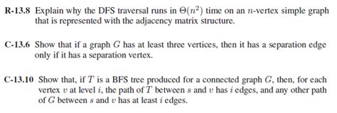 Solved R 138 Explain Why The Dfs Traversal Runs In Θn2