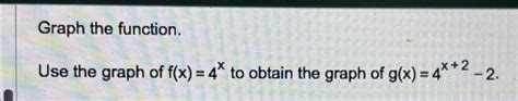 Solved Graph The Function Use The Graph Of F X X To Chegg Com