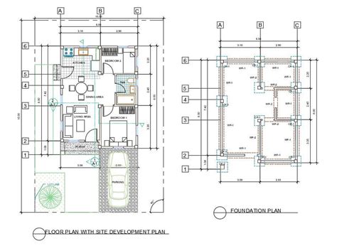 15M X 10M House Plan 2 BHK Drawing DWG File Cadbull