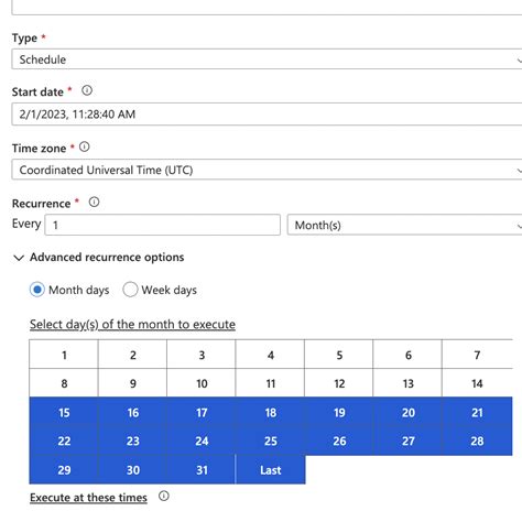 Schedule Trigger From Mid To End Of Each Month Microsoft Qanda