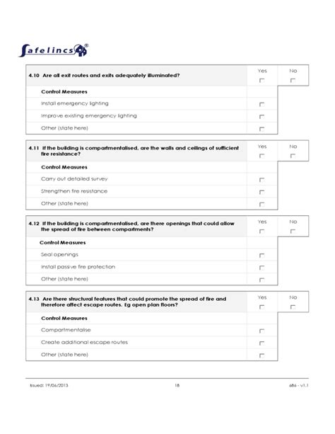 Fire Risk Assessment Template Free Download