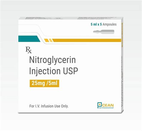 Nitroglycerin Injection Usp 25 Mg 5ml At Best Price In Vadodara Id