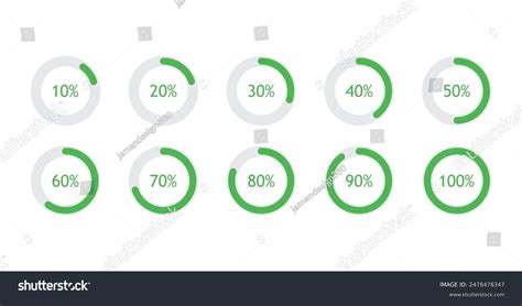 Set Circle Round Pie Charts Percentage Stock Vector Royalty Free 2478478347 Shutterstock