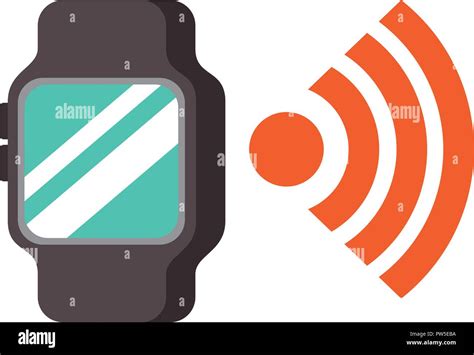 Smartwatch Wireless Signal Nfc Payment Vector Illustration Stock Vector