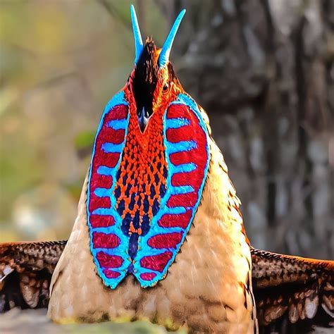 Birds Cabots Tragopan Tragopan Caboti Display In China By 乐金金