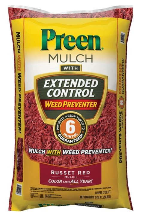 Preen 95456134 Mulch Plus Weed Barrier Granular Russet Red Shell