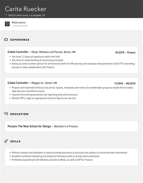 Global Controller Resume Samples Velvet Jobs