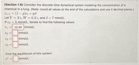Solved Section 1 9 Consider The Discrete Time Dynamical