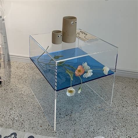 오마주201 아크릴 블루 쇼파 테이블 위시버킷