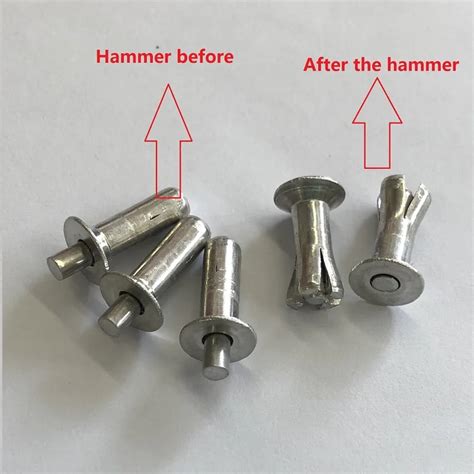 해머 드라이버 블라인드 핀 리벳 합금 알루미늄 코어 카운터 싱크 헤드 그립 범위 운전 리벳 Al 석고 보드 확장기 손톱