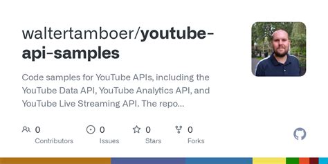 GitHub Waltertamboer Youtube Api Samples Code Samples For YouTube