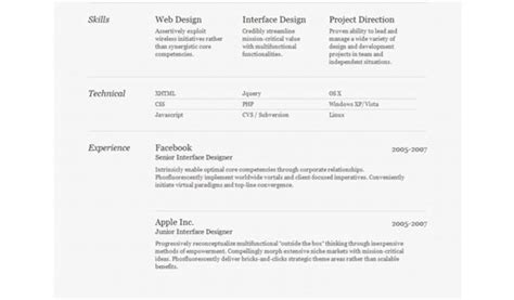 One Page Professional Resume Template Free Professional Online One Page