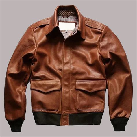 Buy Mens Leather Flight Bomber Jacket Rs Genuine Leather